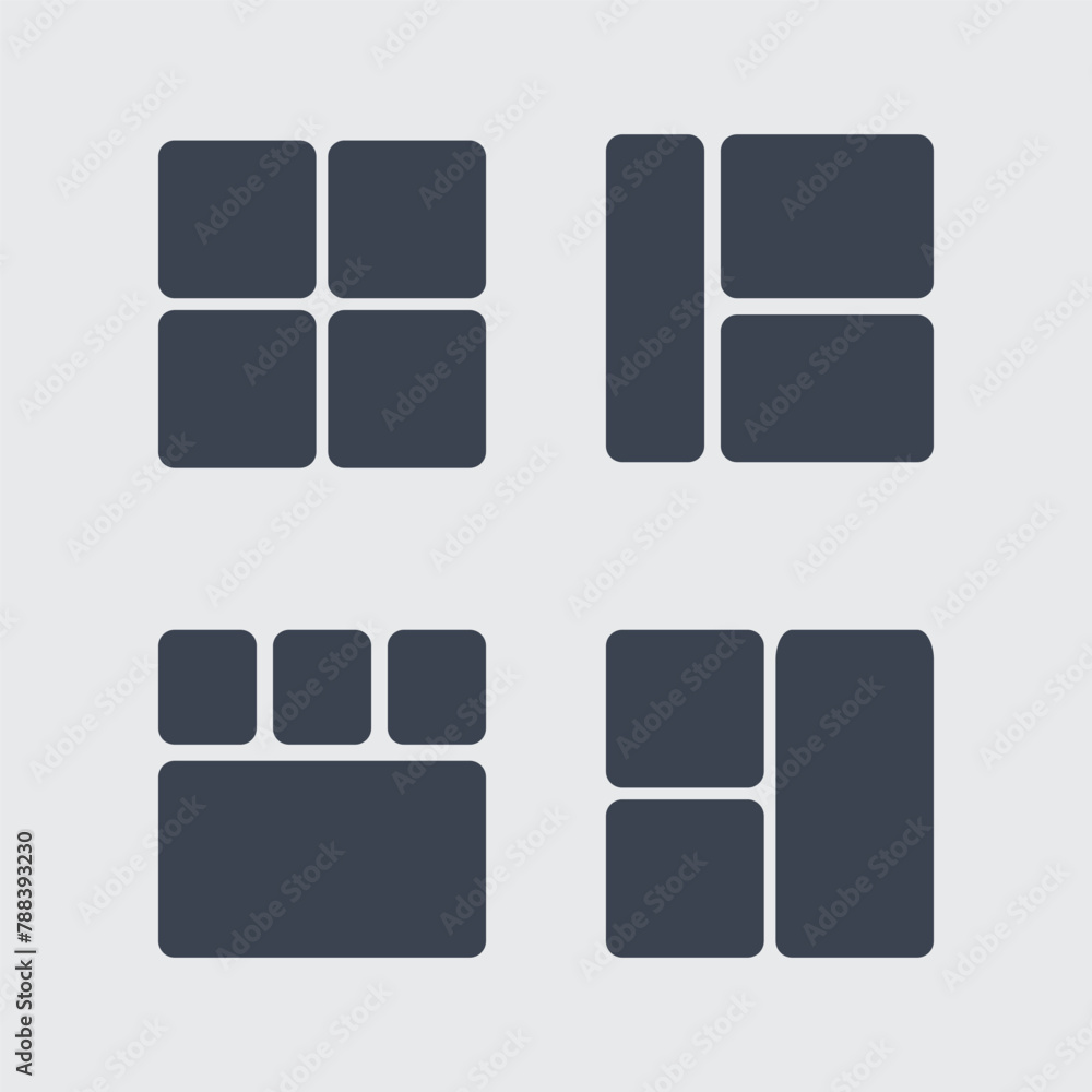Layout Ui Wireframe Icons For Web Graphics And Apps Module Structure Layout Rows And Columns