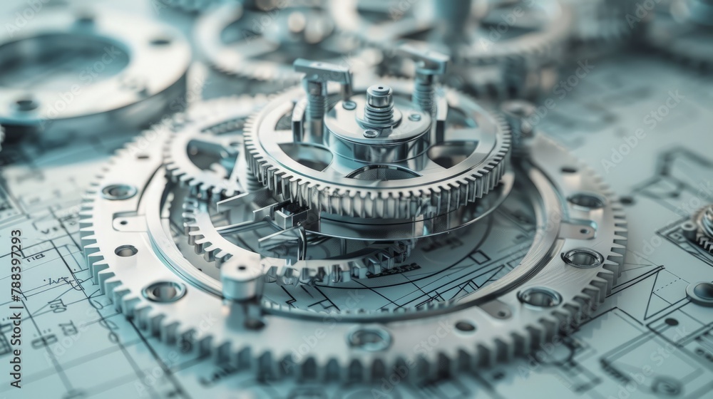 High-tech time manipulation gears and levers, sleek design, futuristic ...