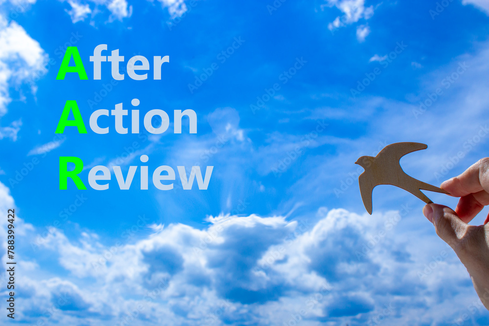 AAR After action review symbol. Concept words AAR After action review ...
