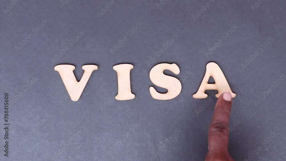 Bank and Financial Concept 'Visa' Spelling in Wooden Alphabet Letters ...