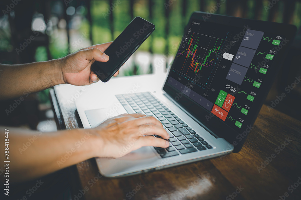 Technical price graph and indicator, red and green candlestick chart ...
