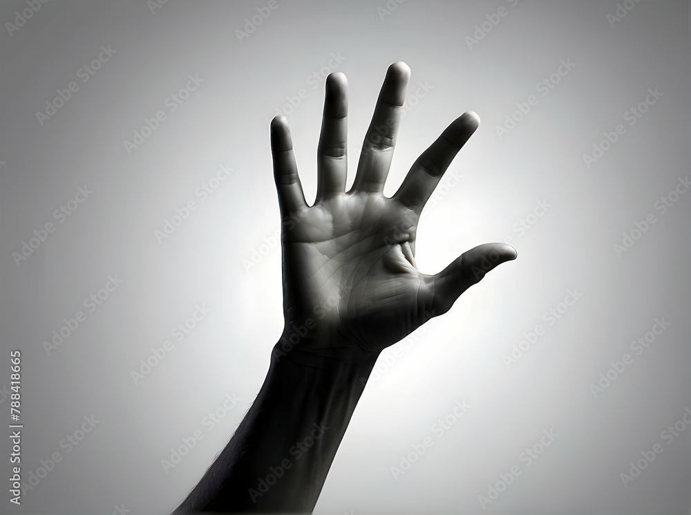 An artistic representation of a detailed human hand with lifelike ...