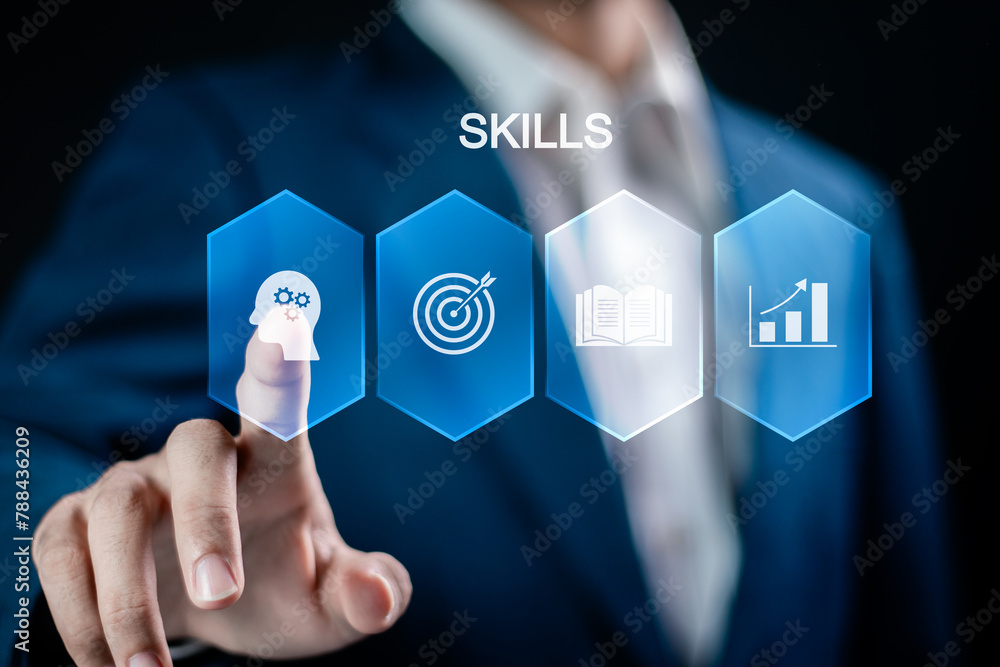 Skill knowledge ability business concept. Work performance is ...
