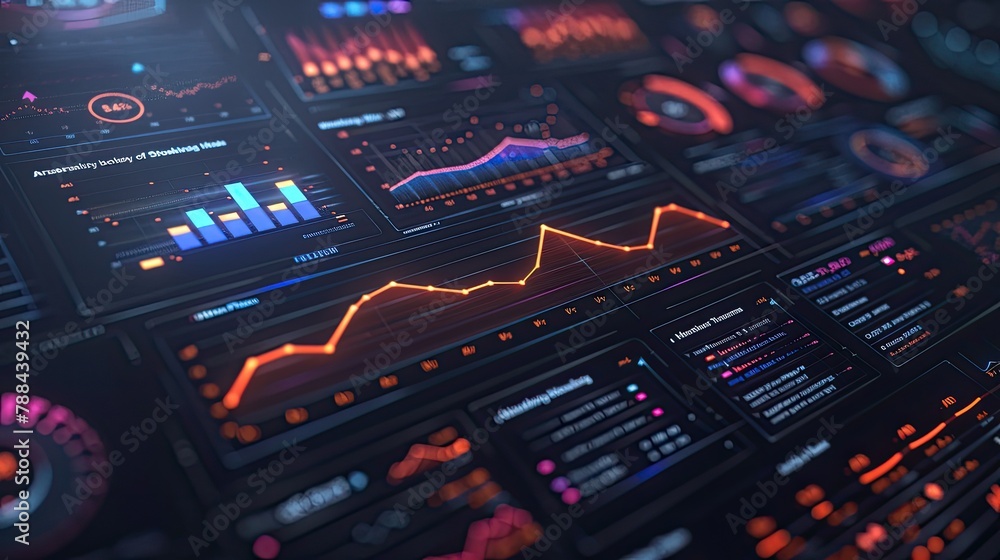 Data visualization dashboard displaying real time information and ...