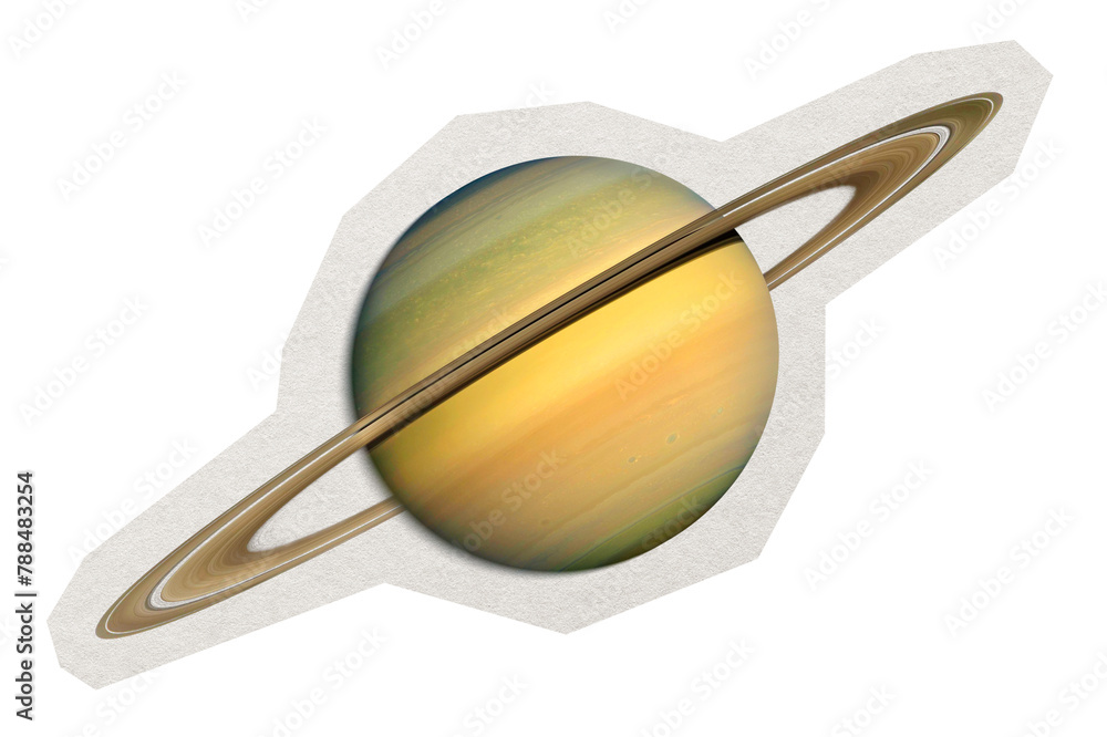 Saturn png sticker, paper border collage element, transparent ...