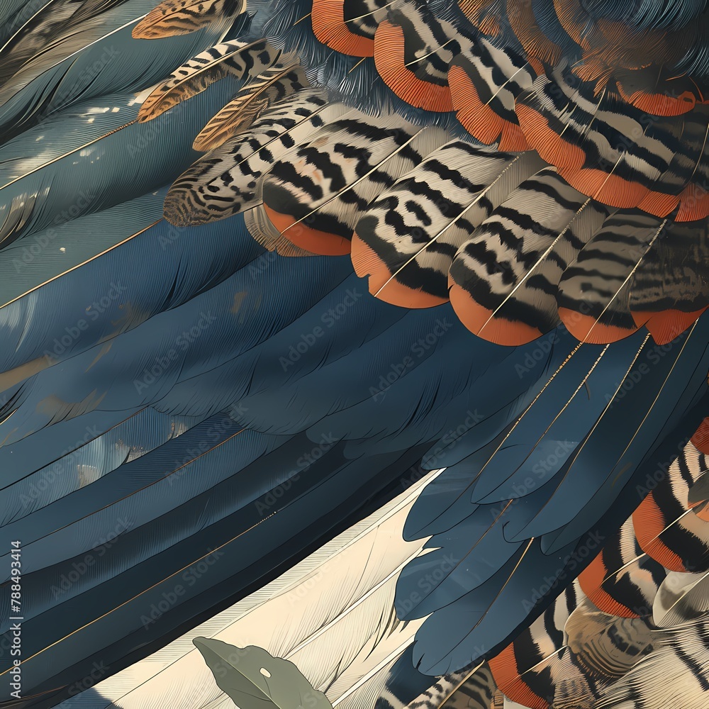 Stunning Detailed Close-up of a Lyrebird's Tail Feather Pattern with ...