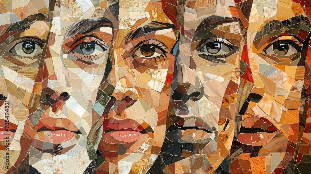 A mosaic of diverse facial structures, from the symmetry of cheekbones ...