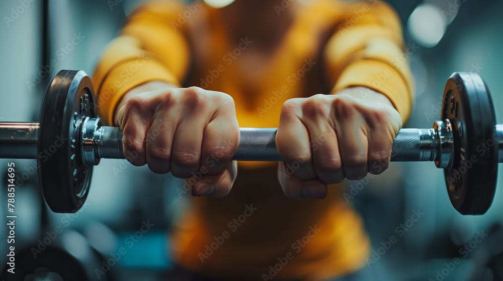 An individual focuses on strength training exercises, their muscles ...