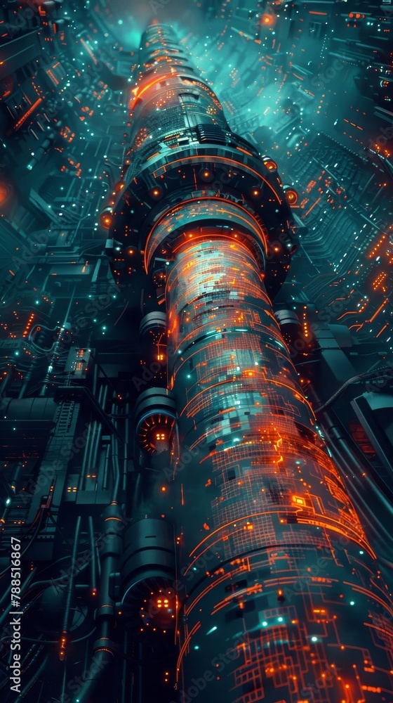 Illustrate a pixel art representation of a long shot submarine ...