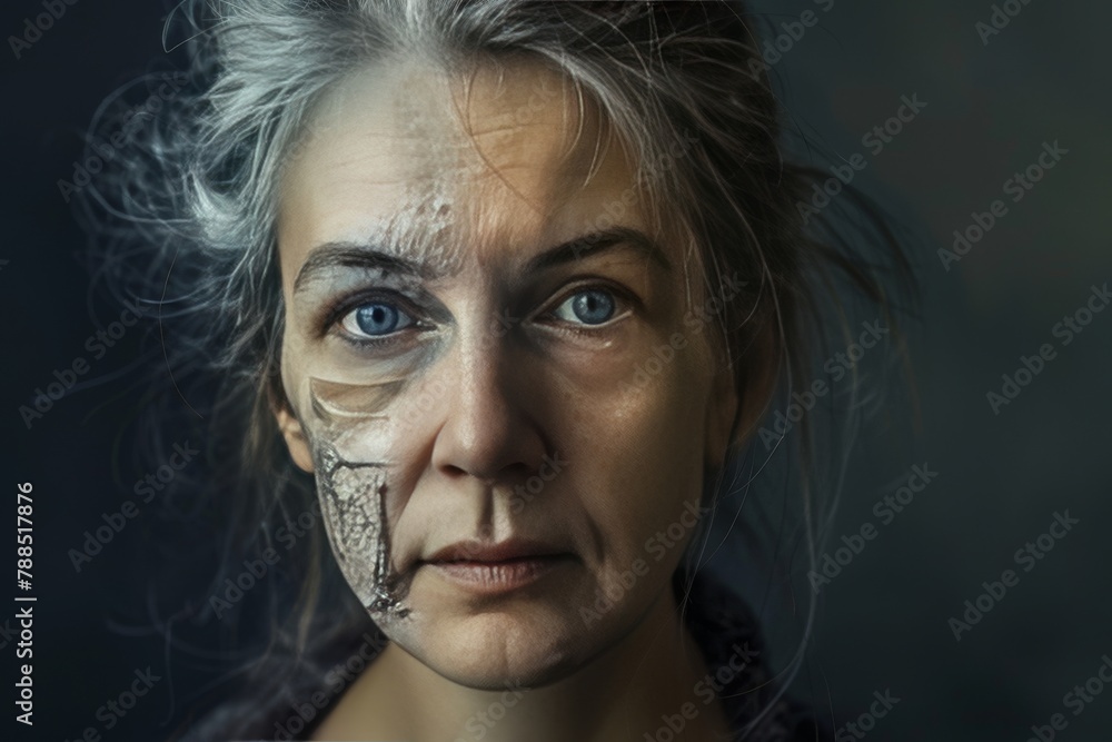 Healthy Aging through Skincare: Dual Portraits of Age Progression with ...