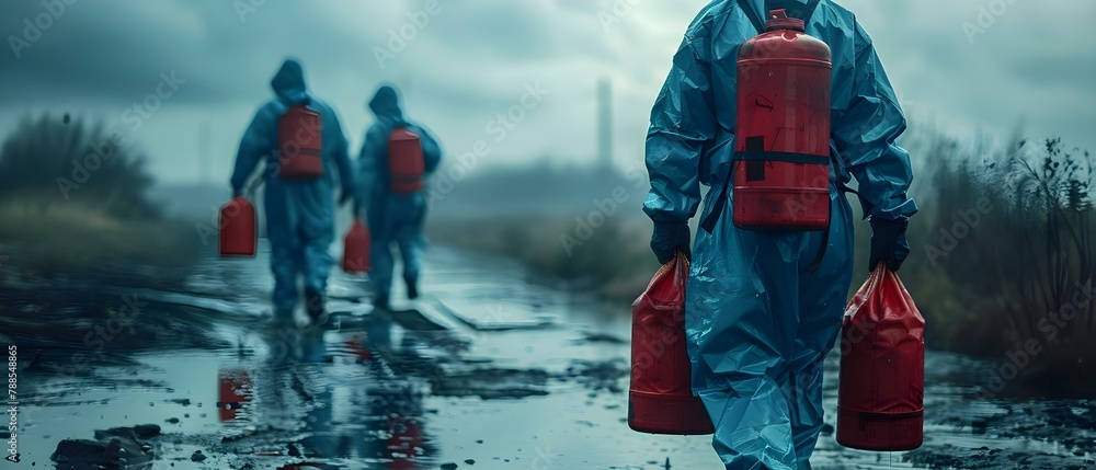 Chemical Spill Emergency Crew in Action. Concept Emergency Response ...