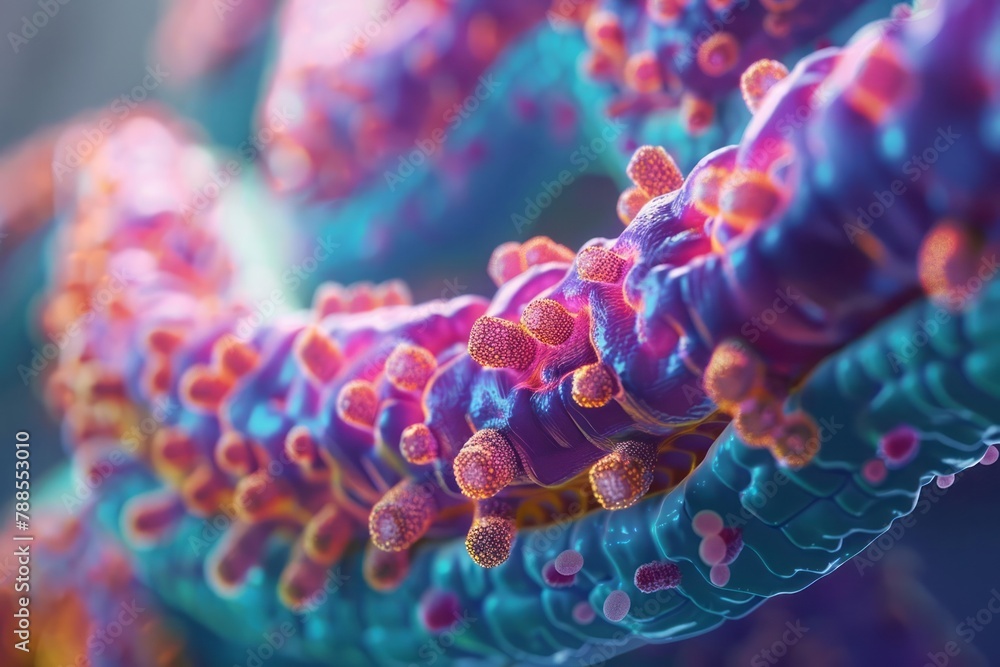 Appendix role in gut, vestigial organ, immune function, close-up Stock ...