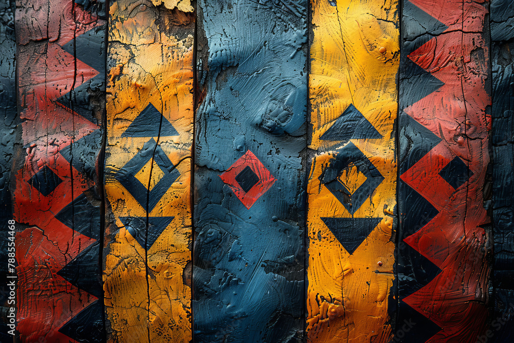 Tribal. African art, wall and painting on background with creative ...