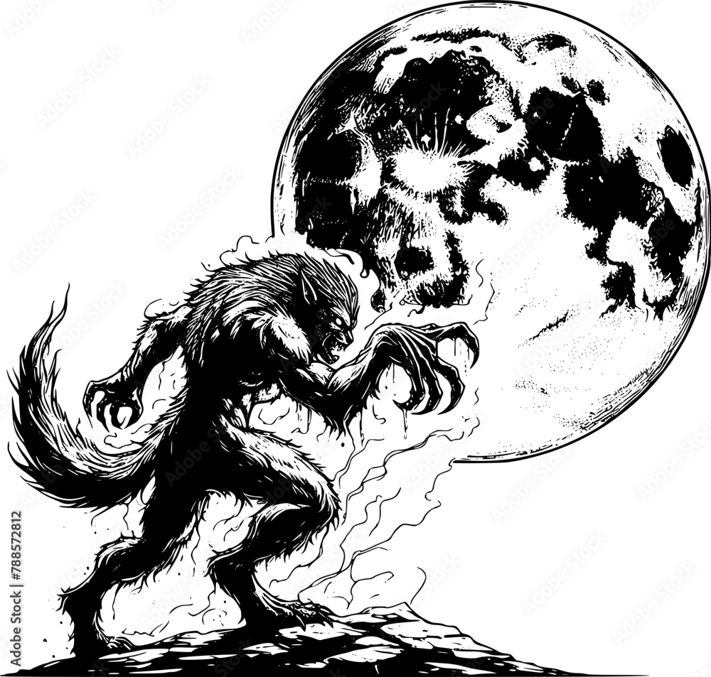 Werewolf Wolfman Wolf Man Beast Horror Scary Animal Werewolf Moon ...