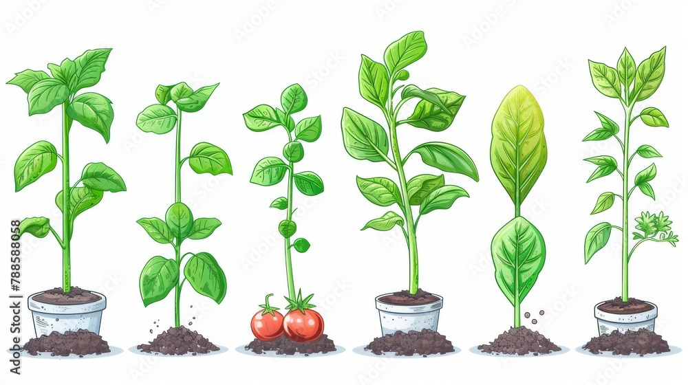Growth stages of plants infographic. Flat design style illustration ...