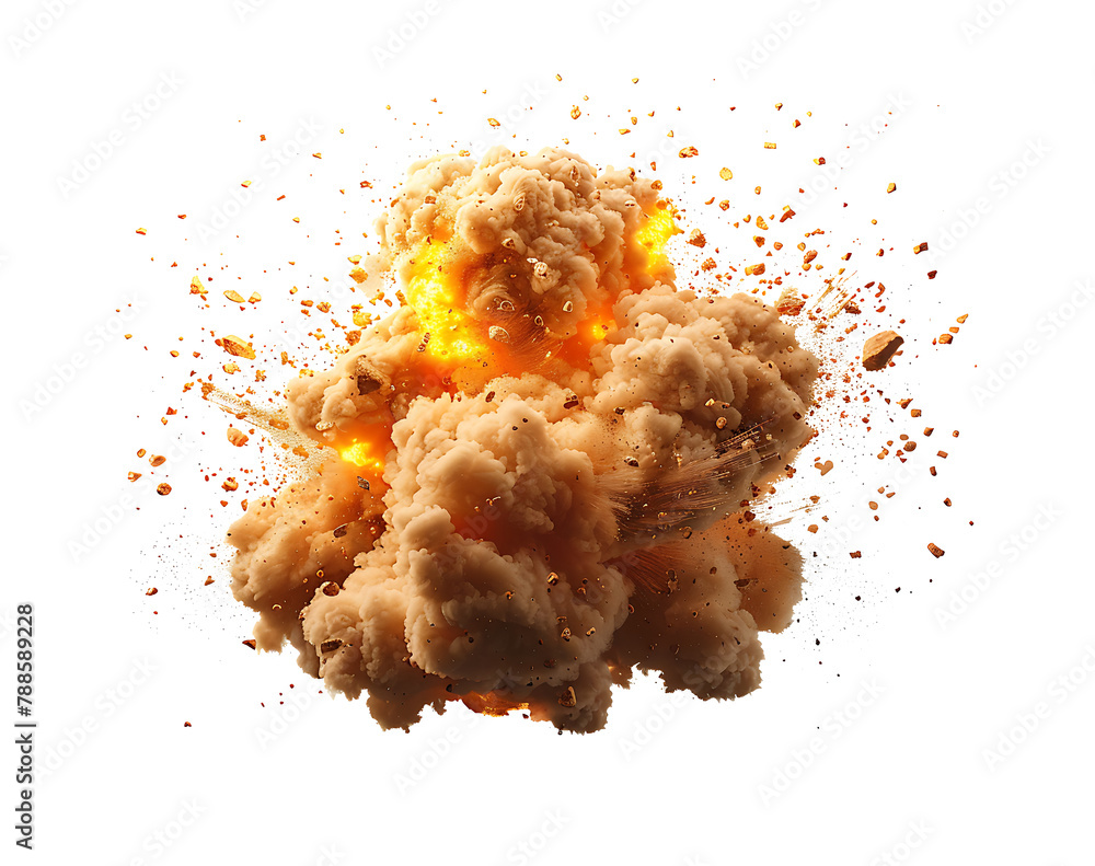 explosion of fire isolated on transparent background cutout Stock ...