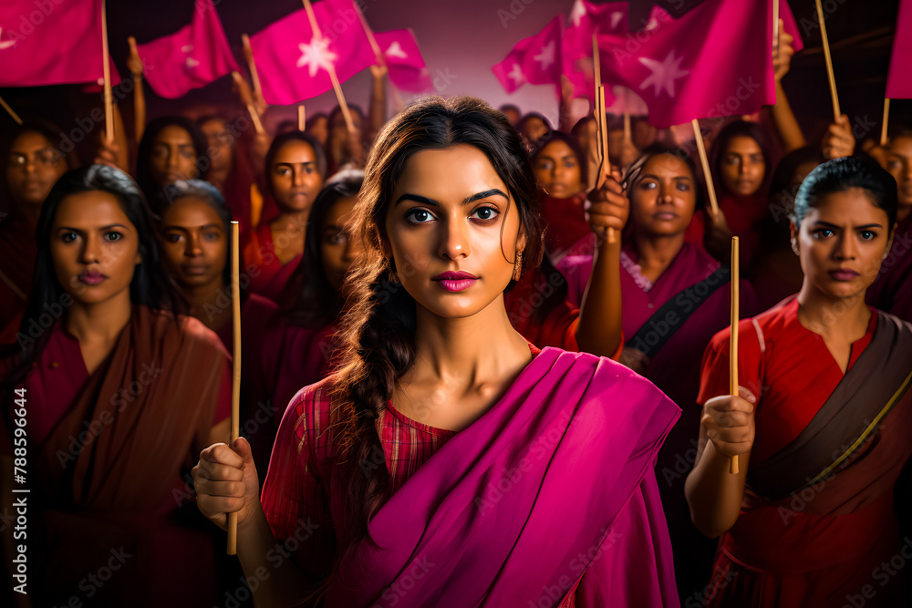 women empowerment : activists strong women defending rights on 8 march ...