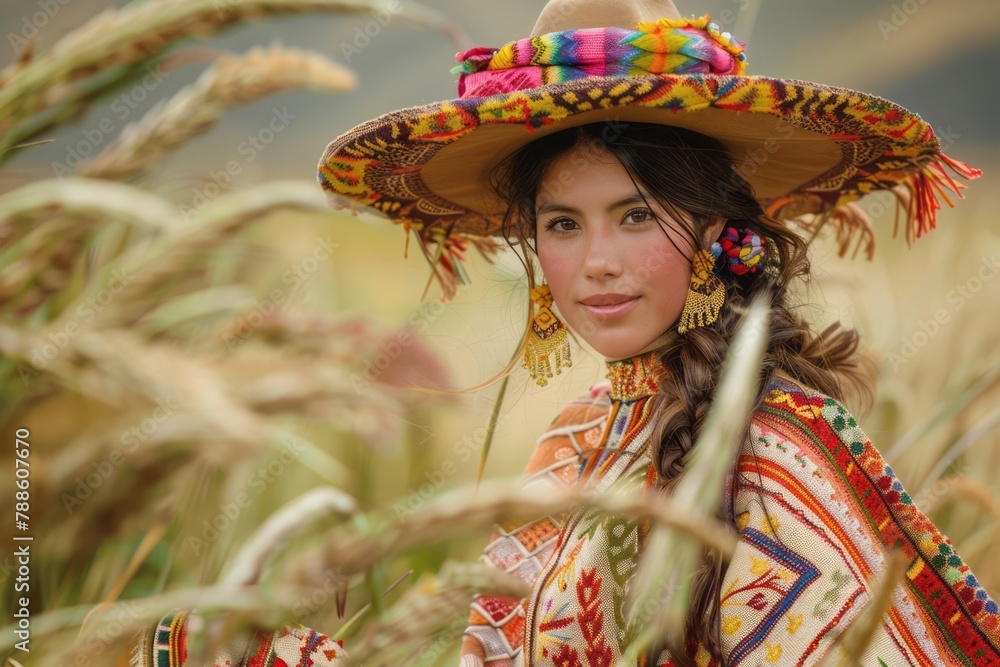 Inca ritual, Andean mountains, traditional garments, ancient customs ...