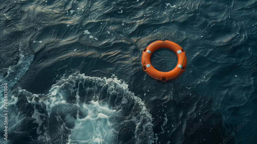 lifebuoy on the sea, life buoy on the sea, Life buoy or rescue buoy ...