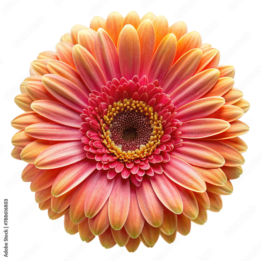 top view barberton daisy isolated on transparent background, element ...