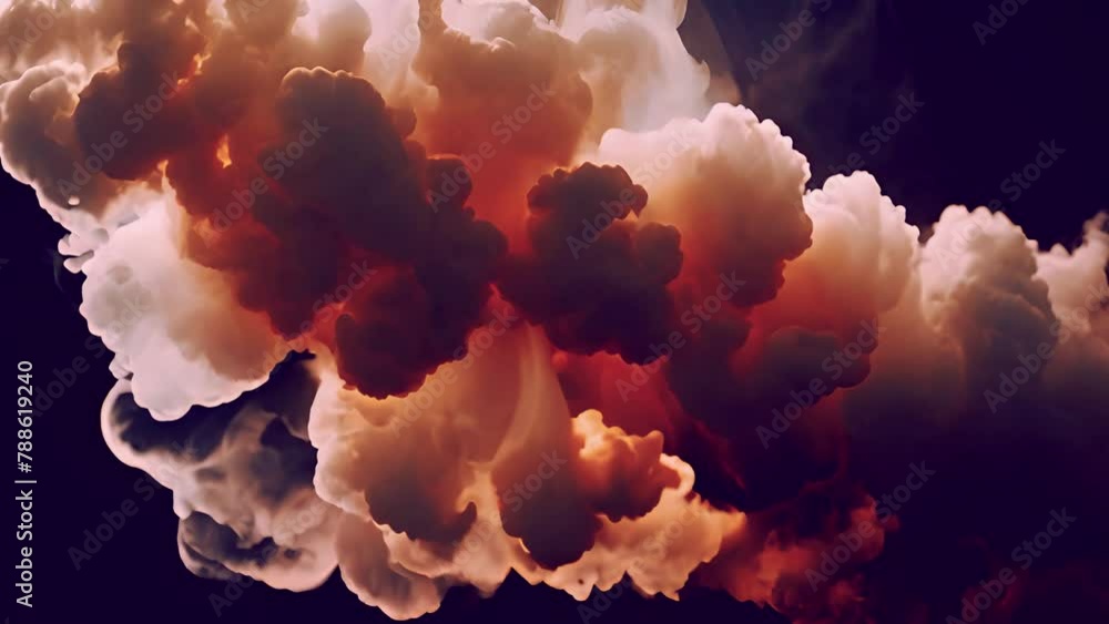 Ambient smoke on black background. Streaming smoke effect in a gradient ...