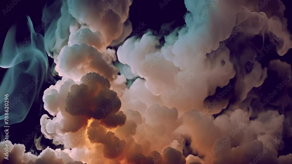 Vidéo Stock Ambient smoke on black background. Streaming smoke effect ...