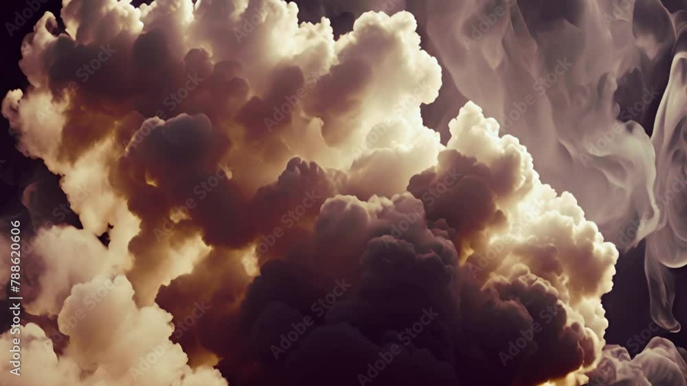 Ambient smoke on black background. Streaming smoke effect in a gradient ...