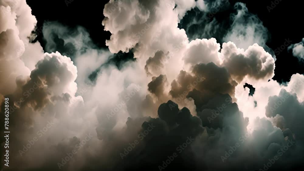 Ambient smoke on black background. Streaming smoke effect in a gradient ...