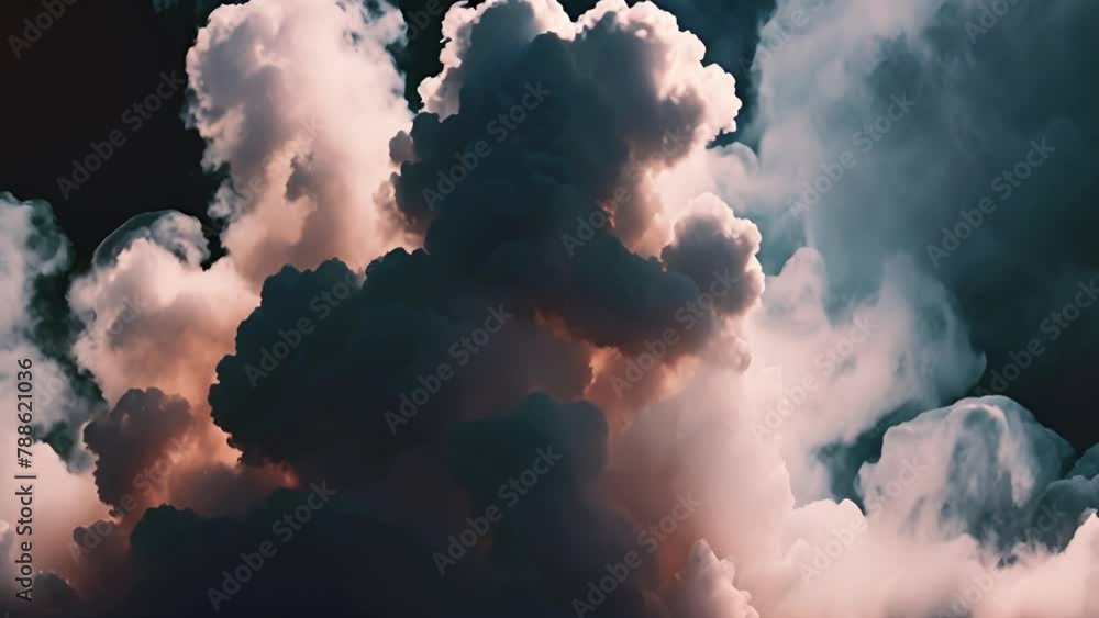 Ambient smoke on black background. Streaming smoke effect in a gradient ...