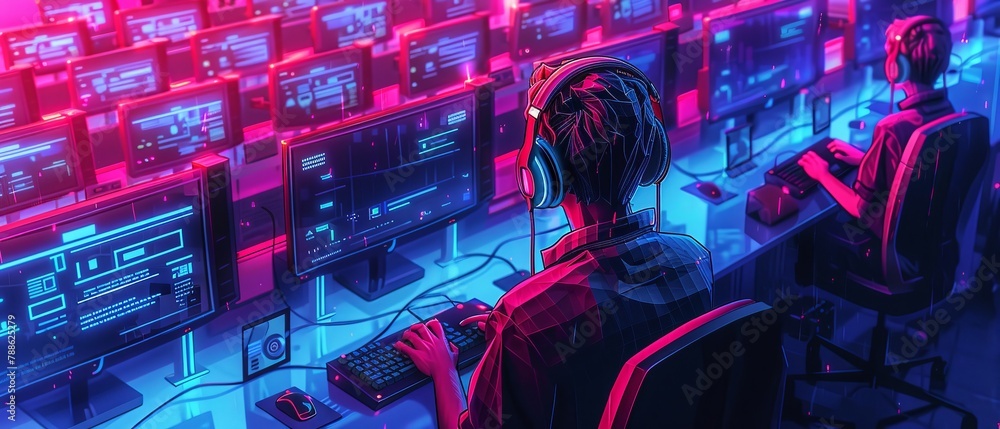 Bring the efficient support agent in a high-tech call center to life ...