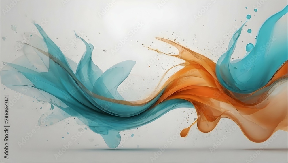 neutral, shades of cyan and orange color, no dark color, abstract ...