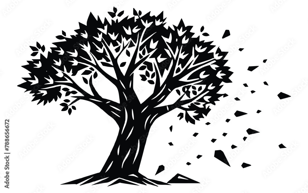 Timber! Falling Tree Vector Illustration for Forestry Concepts ...