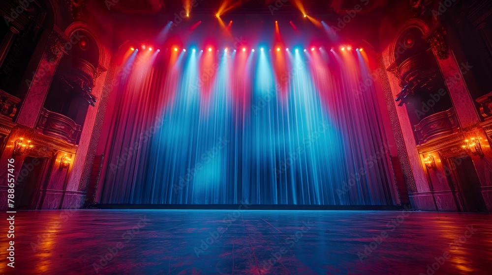 Stage curtain ray spotlight theatre entertainment, grand theatre ...