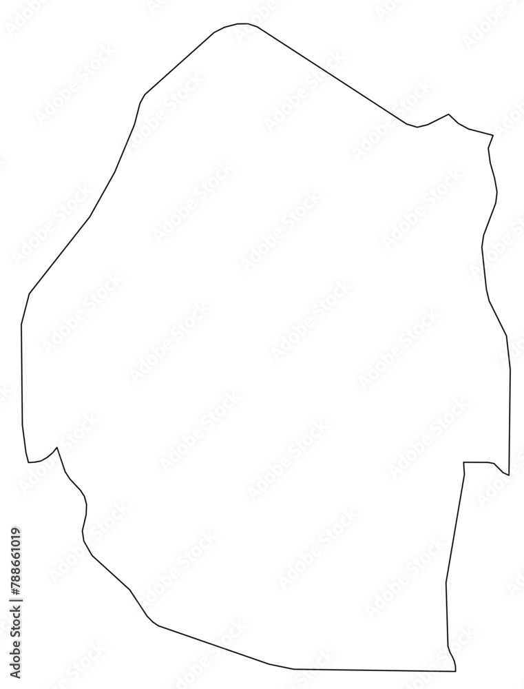 Vetor de Outline of the map of Swaziland with regions do Stock | Adobe ...