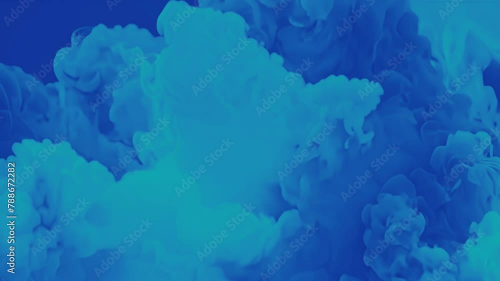 Blue ambient smoke abstract background effect. 4K dancing smoke forming ...