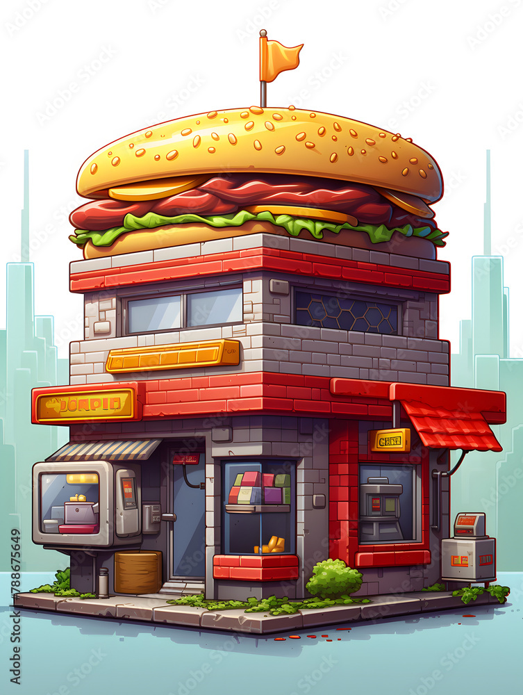 8 bit pixel burger restaurant, pixel restaurant, 8 bit burger place, 8 ... 8 bit pixel burger restaurant, pixel restaurant, 8 bit burger place, 8 ...