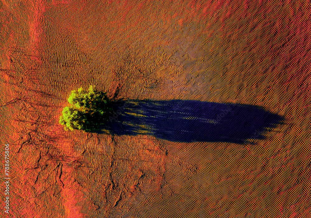 Foto de Aerial drone view of Kinka Beach in Emu Park at sunset, south ...