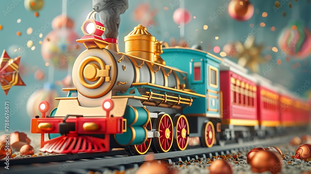 locomotive steam cartoon with wagons shaped like a gift box train ...