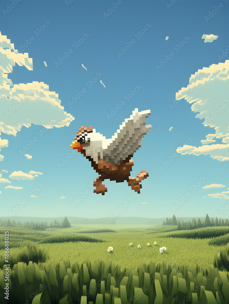 8 Bit pixel Rooster, pixel rooster, rooster chicken, 8 bit pixel ...