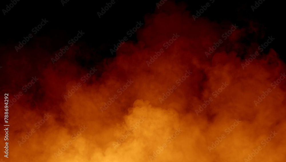 Abstract fire smoke misty fog on isolated black background. Texture ...