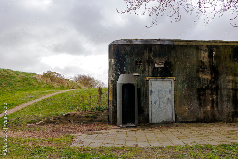 Fortifications and bunkers from the Napoleonic era in the Dutch fort ...