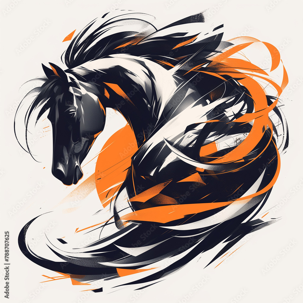 Horse concept graphic poster banner. Horse badge for t-shirt design ...