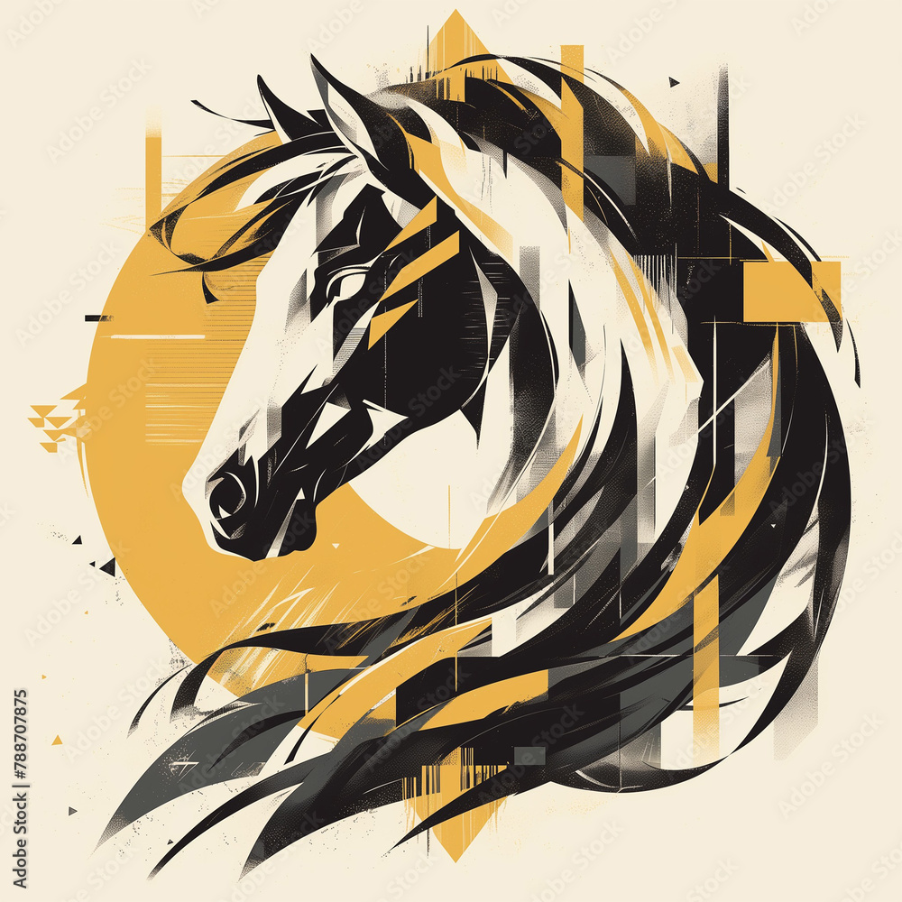 Horse concept graphic poster banner. Horse badge for t-shirt design ...