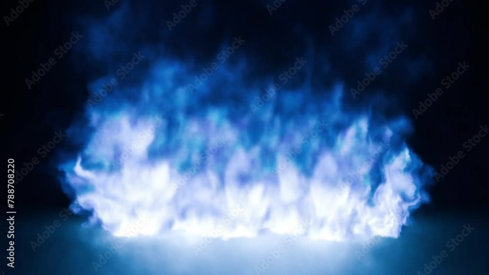 Blue fire storm product background video for design. Studio flame ...