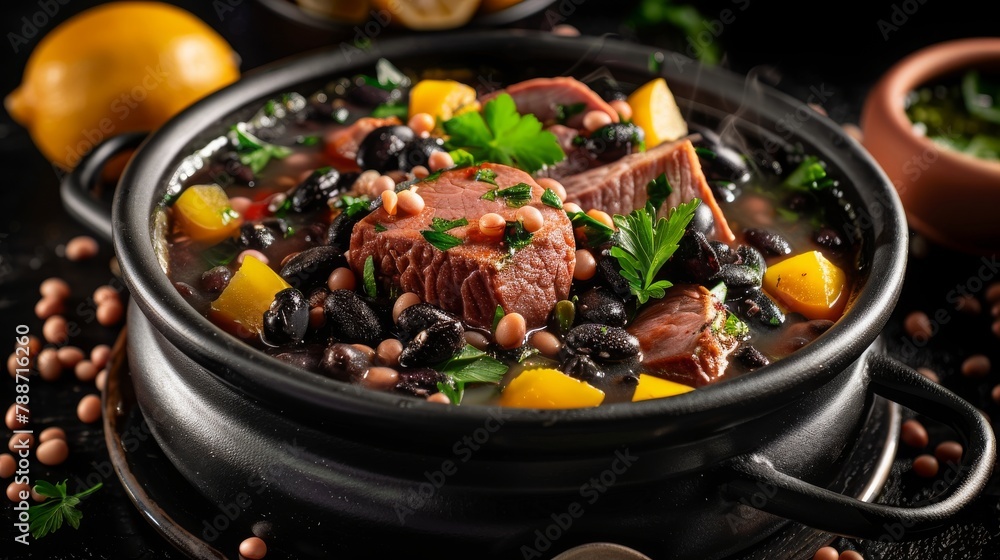 Feijoada typical classic carnival dishes. Traditional Brazilian food ...