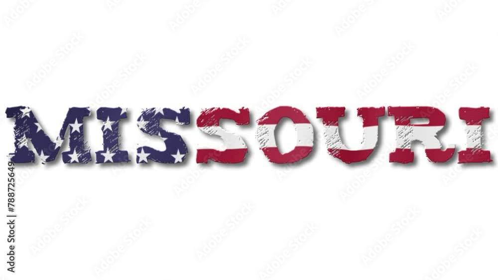 Vidéo Stock Missouri Text with USA Flag Waving Inside. Seamless Loop ...