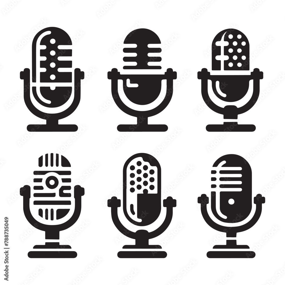 microphone icon set, Microphone Symbols, Mic Icon Set, Microphone ...