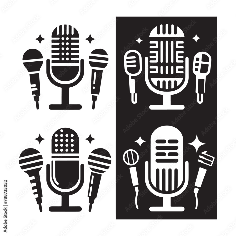 microphone icon set, Microphone Symbols, Mic Icon Set, Microphone ...