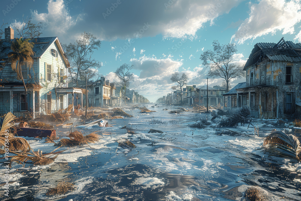 A coastal community rebuilding after a devastating hurricane ...