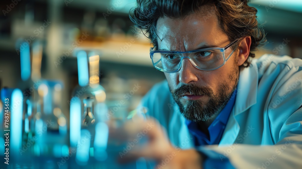 academic research in a chemistry lab, featuring the concentrated ...